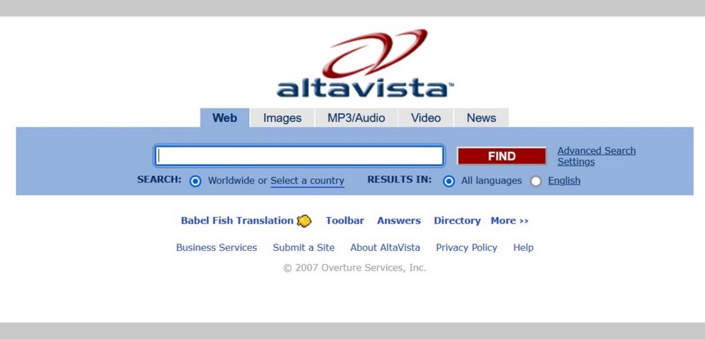 AltaVista: Die Suchmaschinen-Revolution der 90er